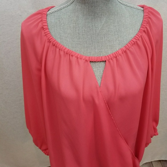 INC International Concepts | Tops | Nwt Inc Coral Keyhole Faux Wrap ...